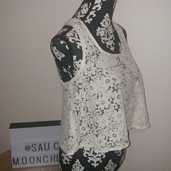 Wildcat | Tops | Wildcat Boho Summer Sheer White Lace Open Strappy Cage ...